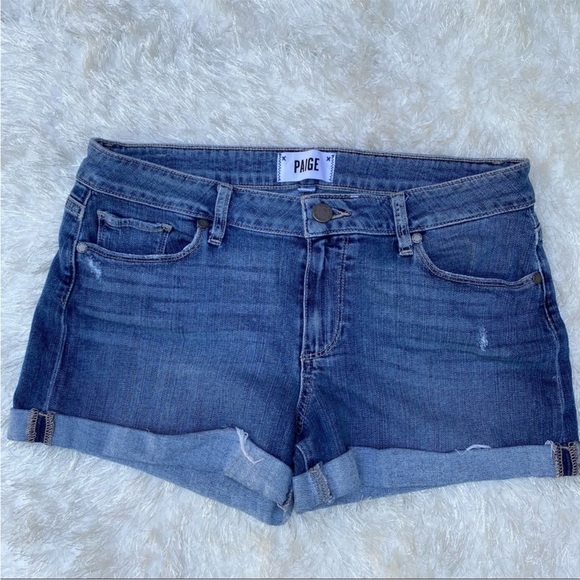 PAIGE | Shorts | Paige Jimmy Distressed Denim Jean Shorts With Raw Cuff ...